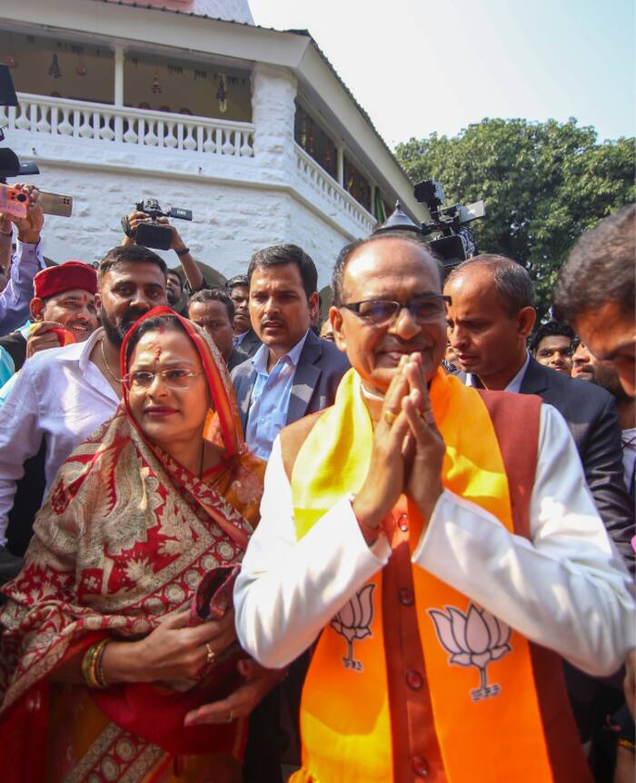 BJP Workers Celebrate As Party Heads For Victory In Three States