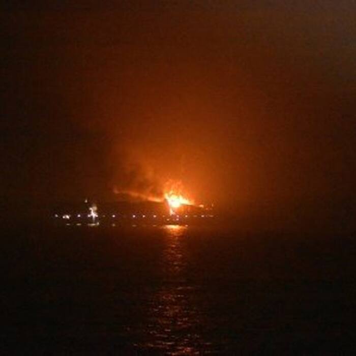 Maersk Container Ship catches fire in Lakshadweep