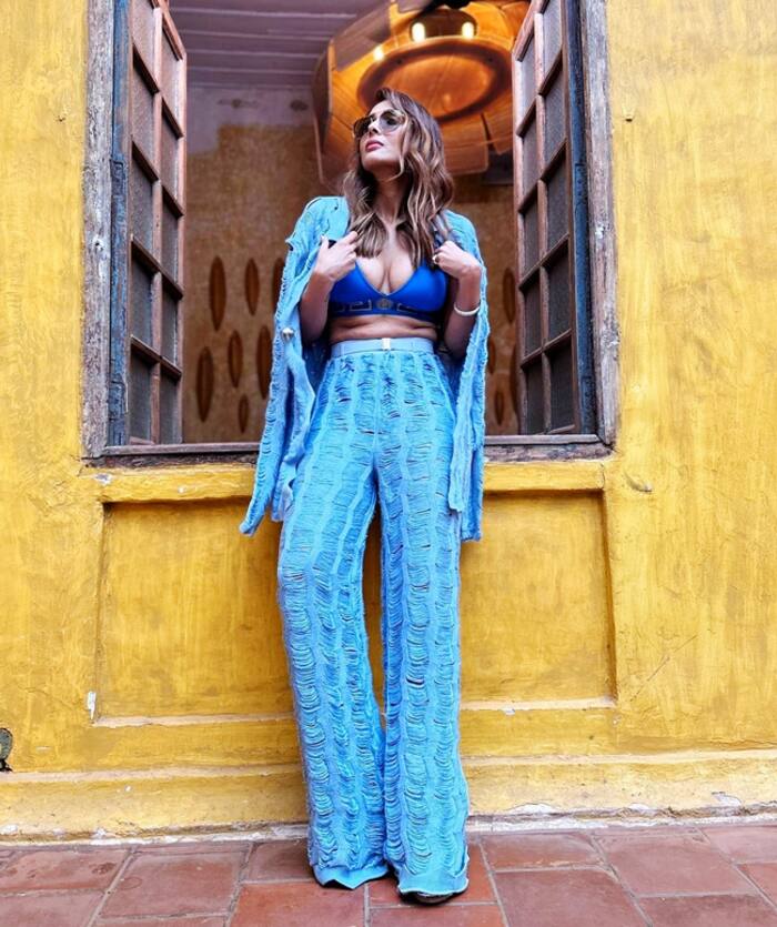 Malaika Arora Sizzles in Poder Blue Co Ord Set And Versace