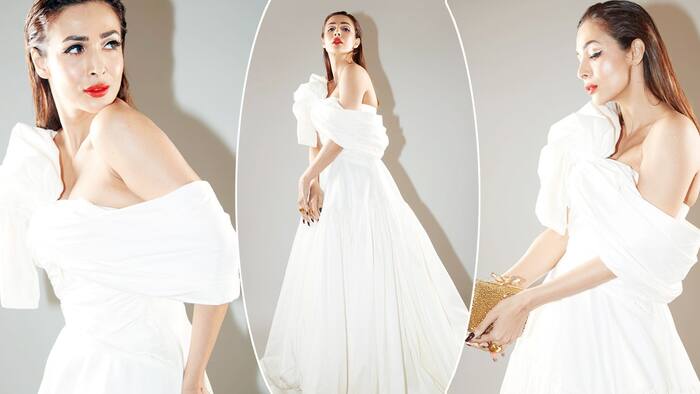 Malaika Arora Looks Bombshell in Powder Blue Knitted Co-Ord Set And Versace Bralette - See Hot ...