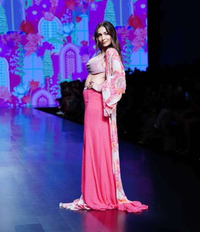 Malaika Arora in pink dress