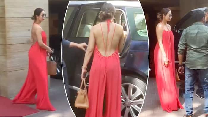 Malaika Arora Sizzles in Red Hot Backless Dress - See Viral Photos