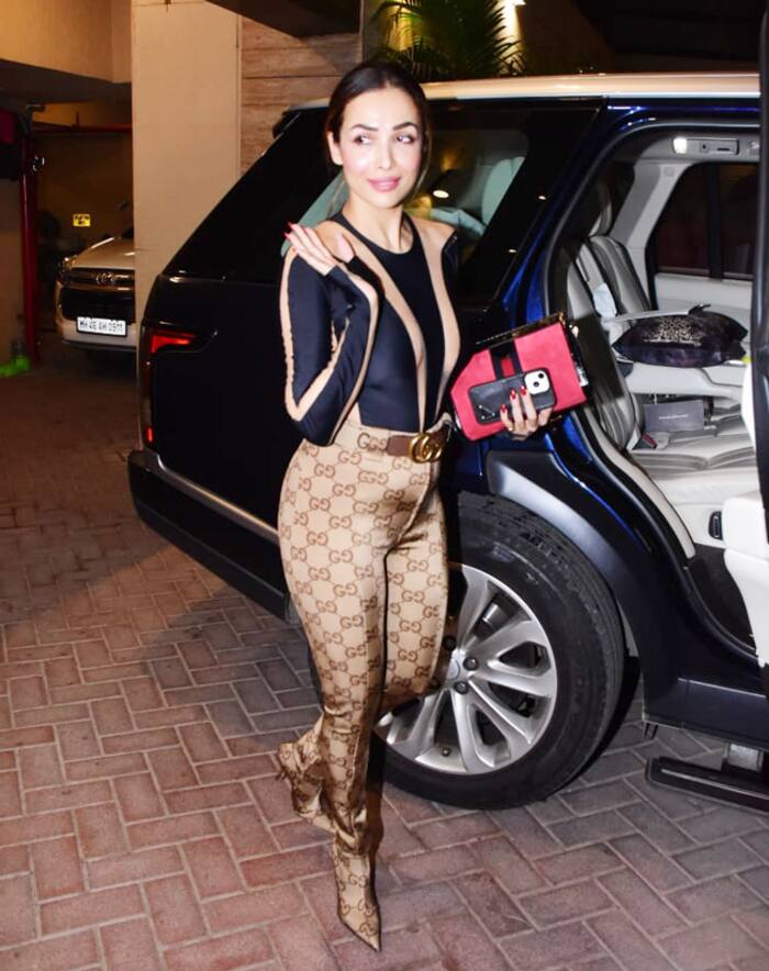 Malaika Arora is True Blue Fashionista in Sexy Black Mugler Bodysuit ...