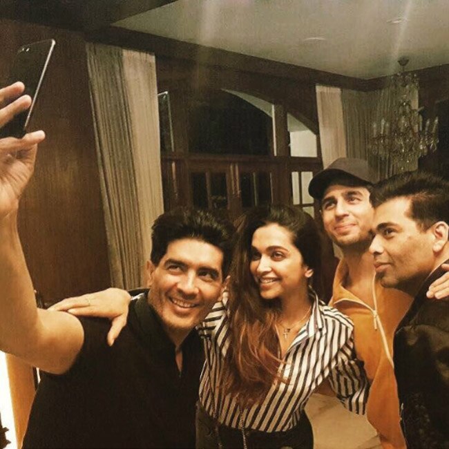 Manish Malhotra’s selfie with Deepika Padukone, Karan Johar and ...