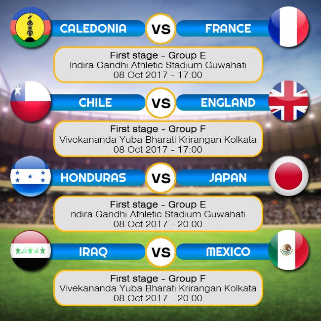Match schedule with venue details of FIFA Under 17 World Cup 2017