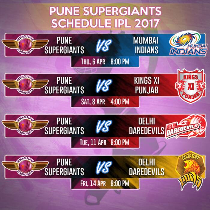 Vivo IPL 2017: Team wise schedule of matches for Indian Premier League ...