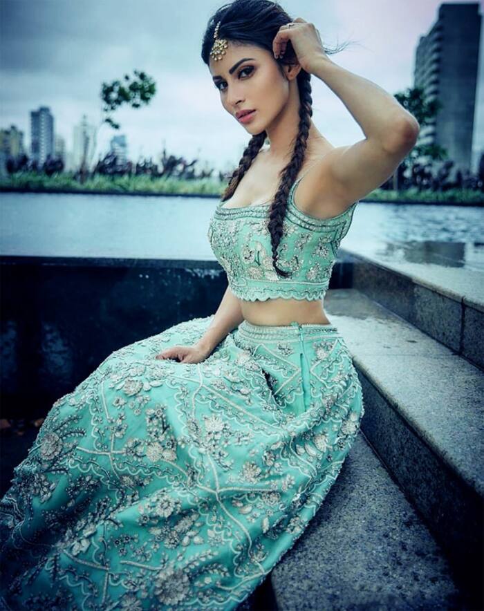 Mouni Roy is The Definition of Resplendent in a Blue Embroidered Lehenga
