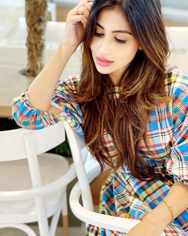 Mouni Roy Looks HOT in Multi Colour Dress