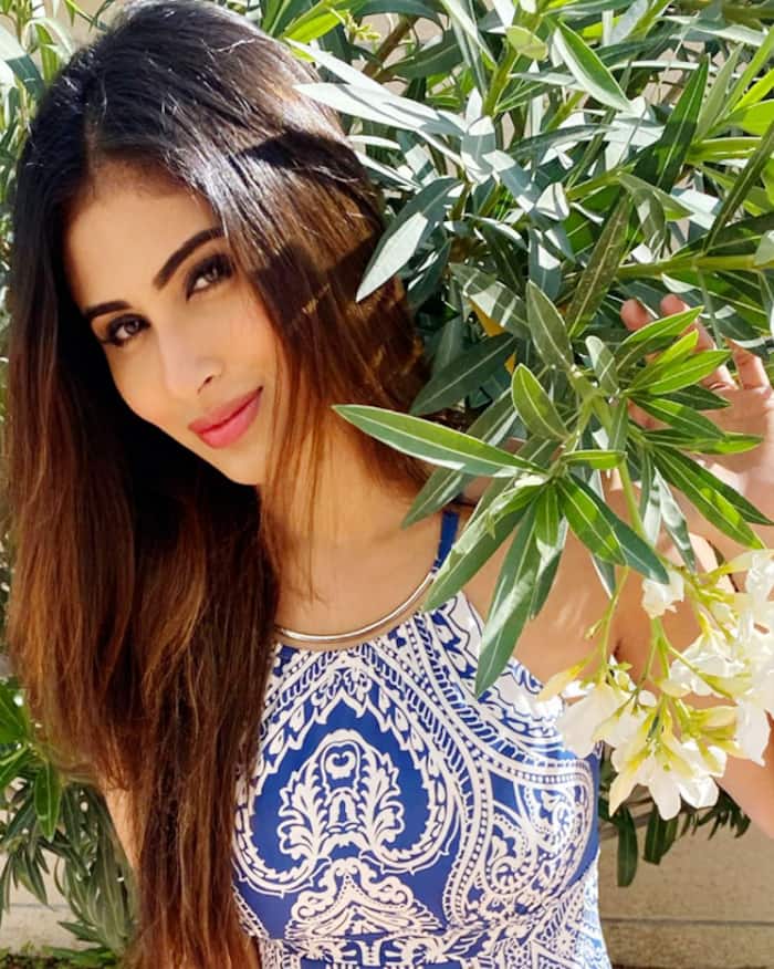 As 'Spring Sneaks', Mouni Roy Looks Refreshing in a Long Blue Dress ...