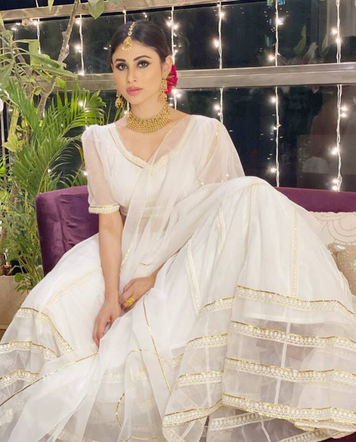 Mouni Roy Surprises Fans With Her Super Sexy White Lehenga