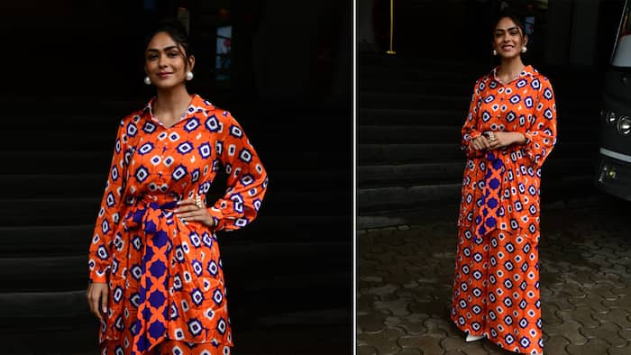 Mrunal Thakur Classy Looks in Orange Jumpsuit