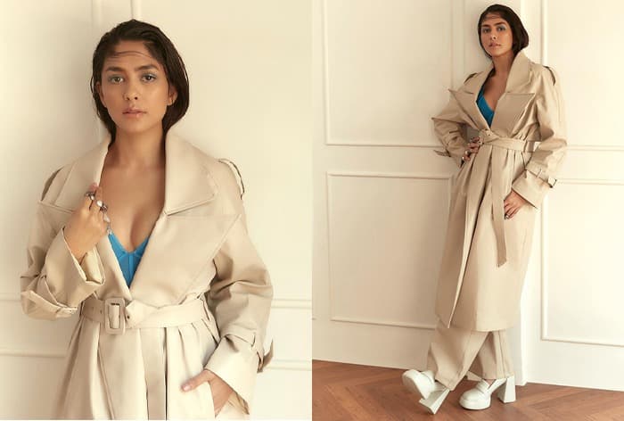 Mrunal Thakur Exudes Boss Lady Vibes in Trench Coat And Pants - See Hot Pics