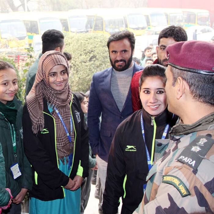 PHOTOS: Mahendra Singh Dhoni visits DPS Srinagar, interacts with ...