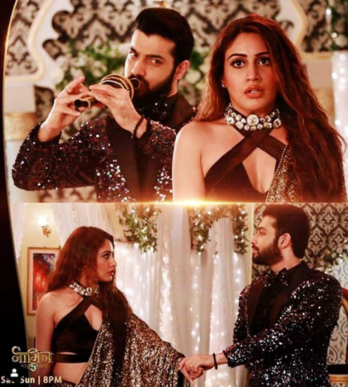 Surbhi Chandna Looks Glamorous in Her Black Sparkly Saree From Naagin 5 ...