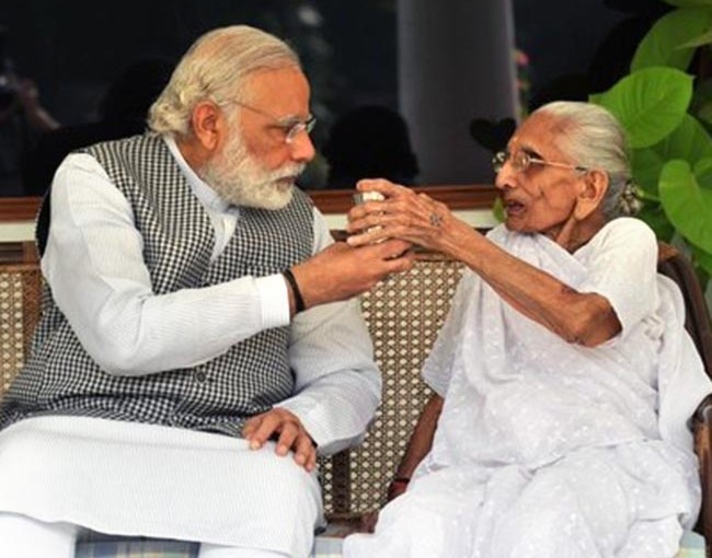 Narendra Modi’s mother Heeraben Modi visits his official residence in ...