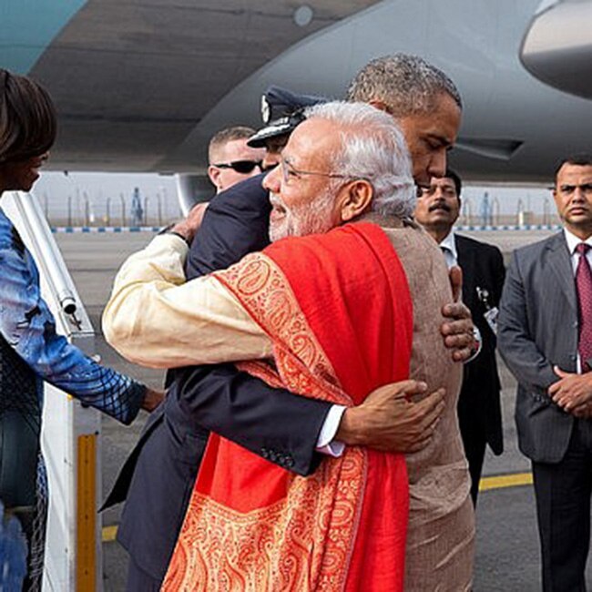 Narendra Modi hugging yoga guru Baba Ramdev