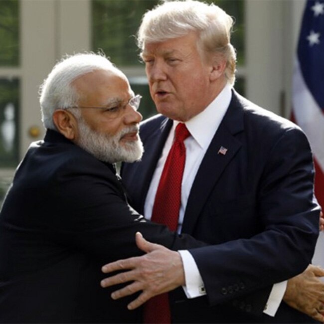 Narendra Modi hugging yoga guru Baba Ramdev