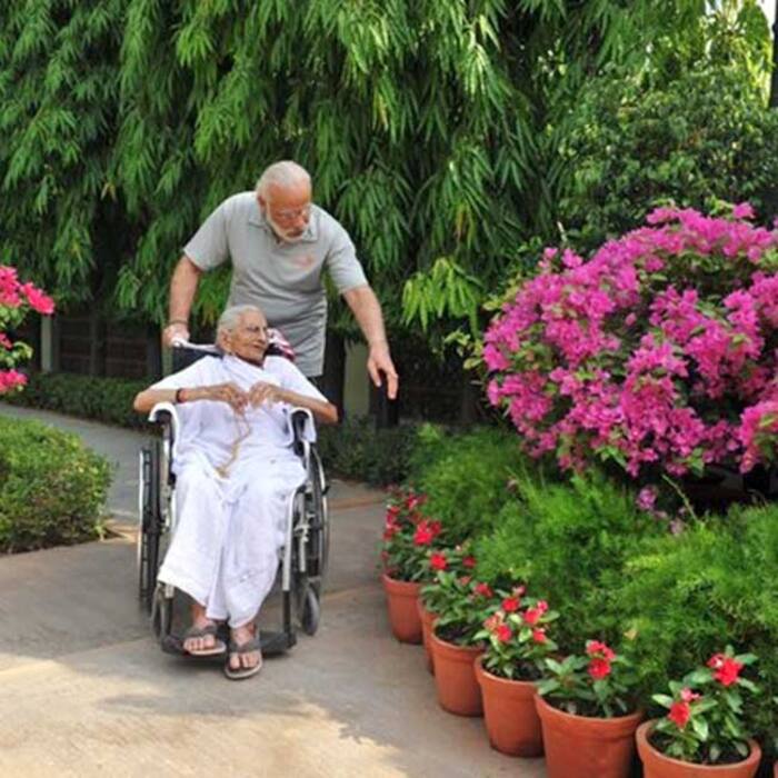 Narendra Modi’s mother Heeraben Modi visits his official residence in ...