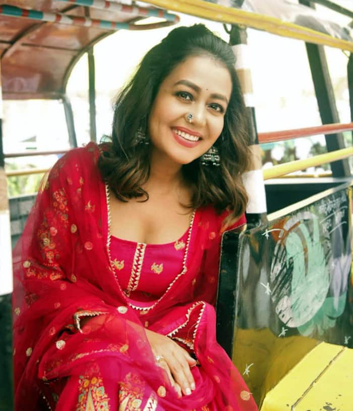 Neha Kakkar In a Deep Red Traditional Suit is A Sight to Behold