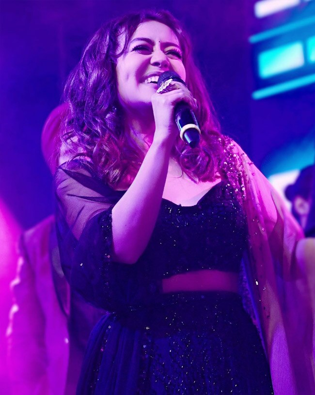 Neha Kakkar Wears A Sparkly Black Lehenga At Friends Wedding