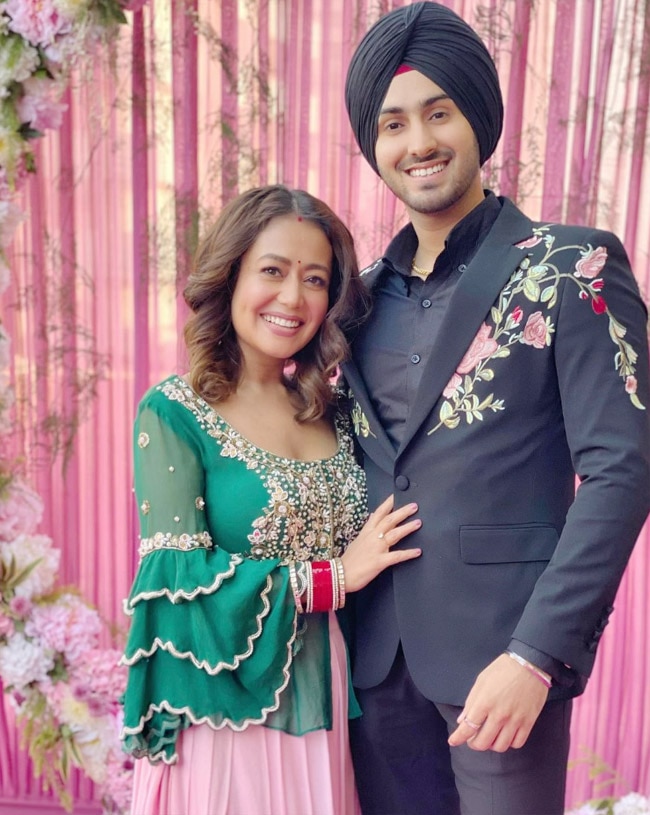 Neha Kakkar Rohanpreet Singh look stunning on their first Lohri