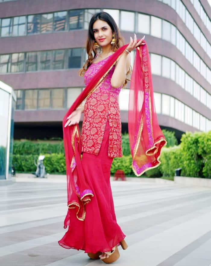Neha Malik Goes All Taditional in Pink Ethnic Wear, Her Photoshoot Goes ...