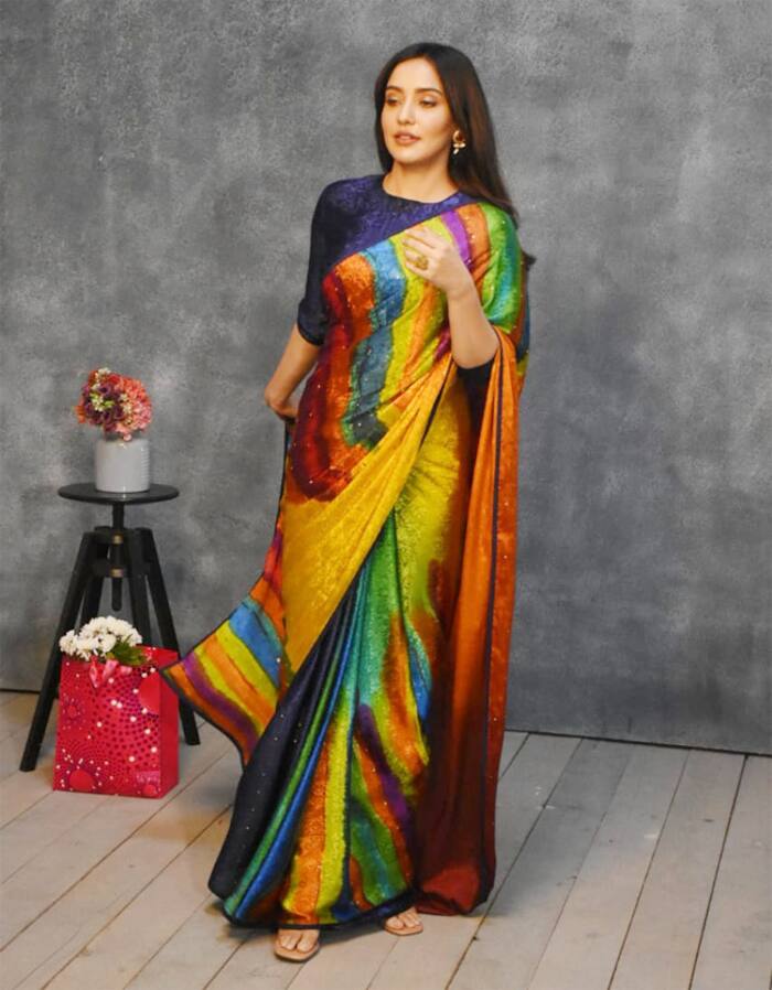 Neha Sharma Looks Bewitching in a Multi-Colour Sequin Saree, Fans Call ...