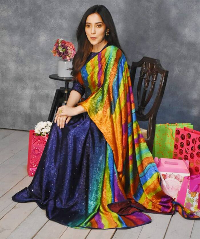 Neha Sharma Looks Bewitching in a Multi-Colour Sequin Saree, Fans Call ...