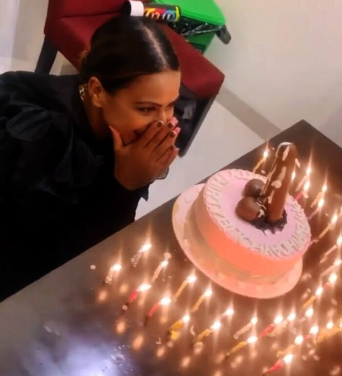 Nia Sharma Cuts a 'Dirty' Cake on Her 30th Birthday Celebration With ...