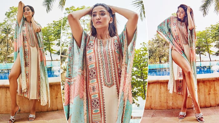 Nimrit Kaur Ahluwalia Flaunts Hot-Toned Legs in Stylish Kaftaan l PHOTOS