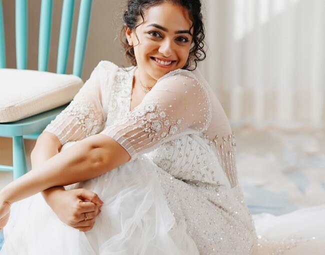 Nithya Menen Looks Breathtaking in Anu & Reshma Label’M White Gown