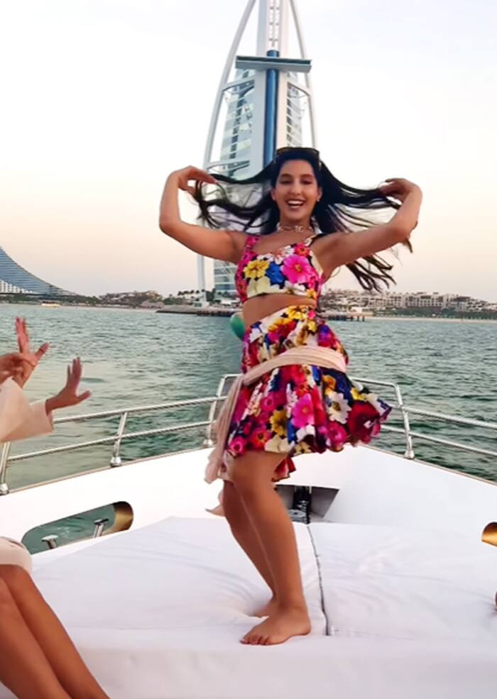 Nora Fatehi Keeps Her Birthday Look Hot And Sexy in Floral Co-Ord Set ...