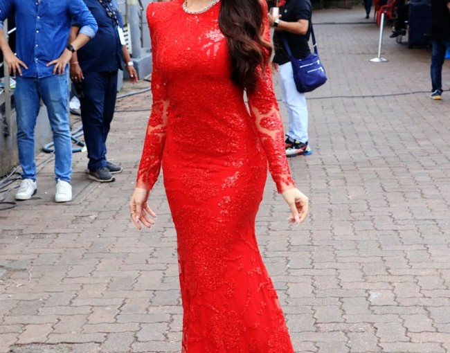 Nora Fatehi Makes Heads Turn in Red Gown