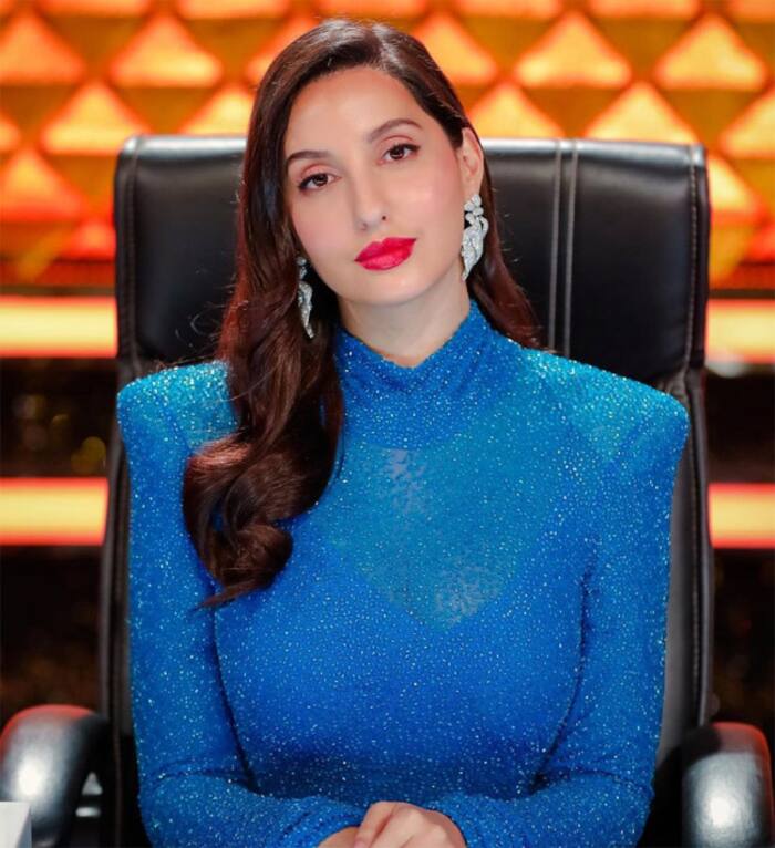 Nora Fatehi rocks a fabulous figure in her blue gown