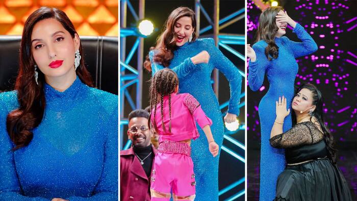 Nora Fatehi rocks a fabulous figure in her blue gown