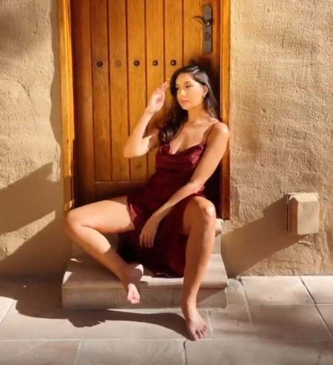 Nora Fatehi’s jaw dropping pictures in wine dress will set your screens on fire