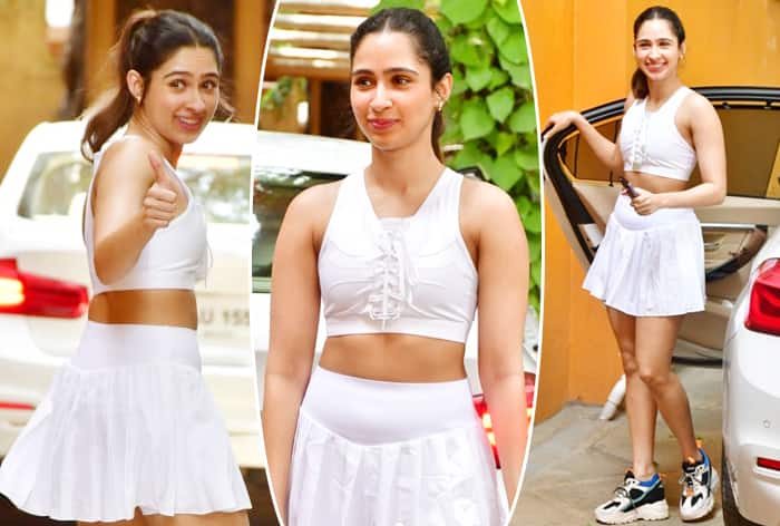 Pashmina Roshan Stuns in Hot White Crop-Top And Matching Mini Skirt ...