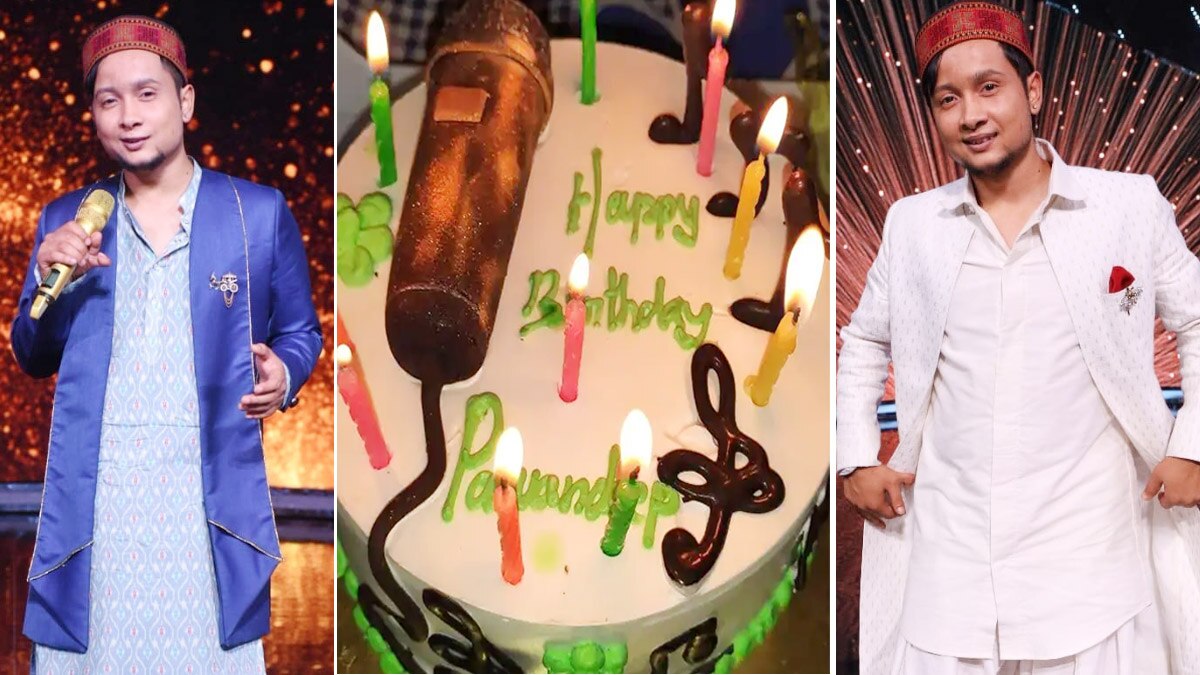 Pawandeep Rajan’s birthday cake, family and balloon decoration