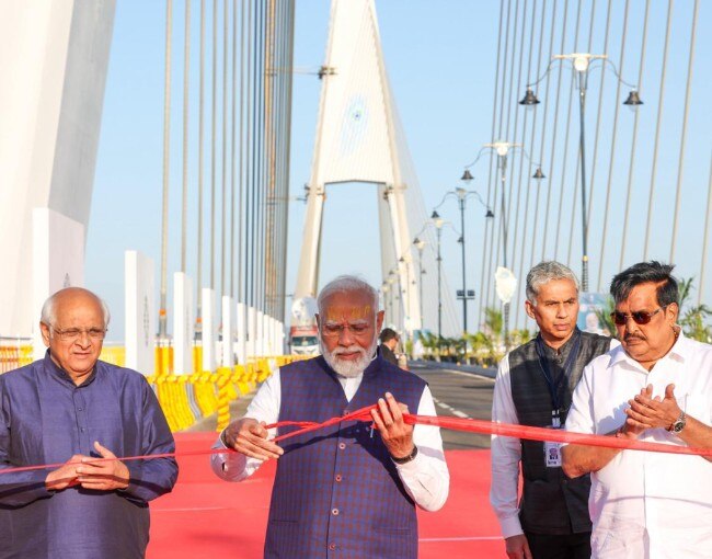 In Pics: PM Modi inaugurates Sudarshan Setu, India's Longest Cable ...