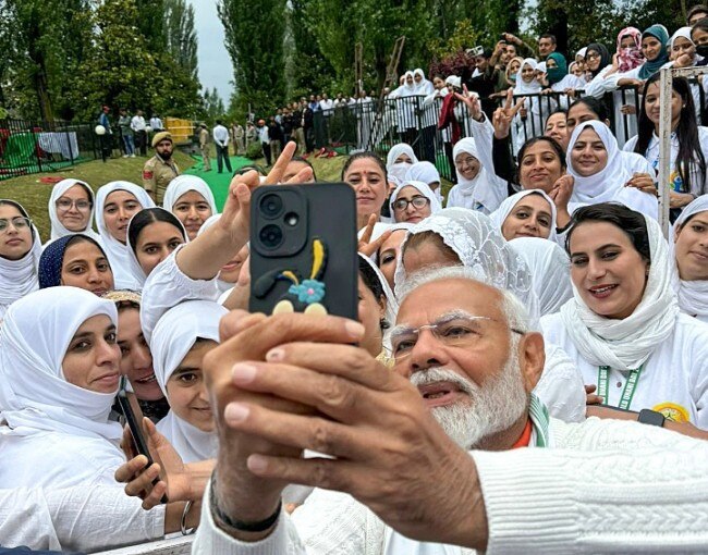 PM Modi Leads International Yoga Day 2024 In Kashmir's Srinagar - SEE PICS