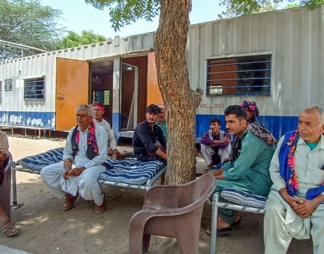 Polling booth in shipping container