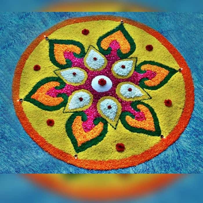 Pookalam made of flowers