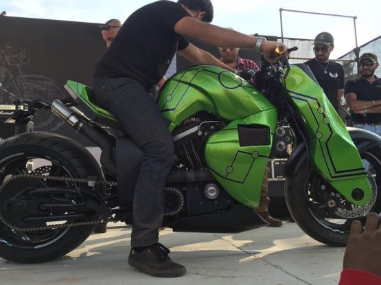 Powered by Harley Davidson engine, this customized bike was also shared ...