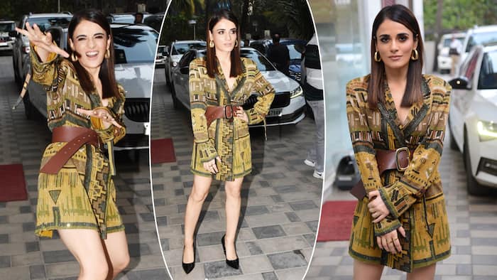 Radhika Madan Sizzles in Hot Backless Top And Matching Pants at Kuttey Promotions l PHOTOS