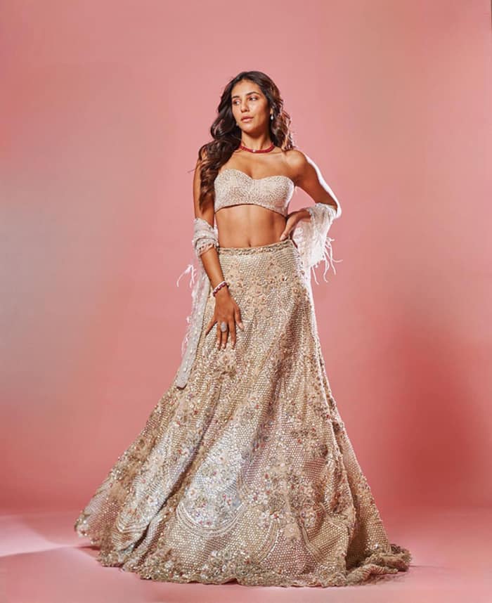 Radhika Seth Maximises Hotness in Sexy Bralette And Matching Lehenga l See Photos