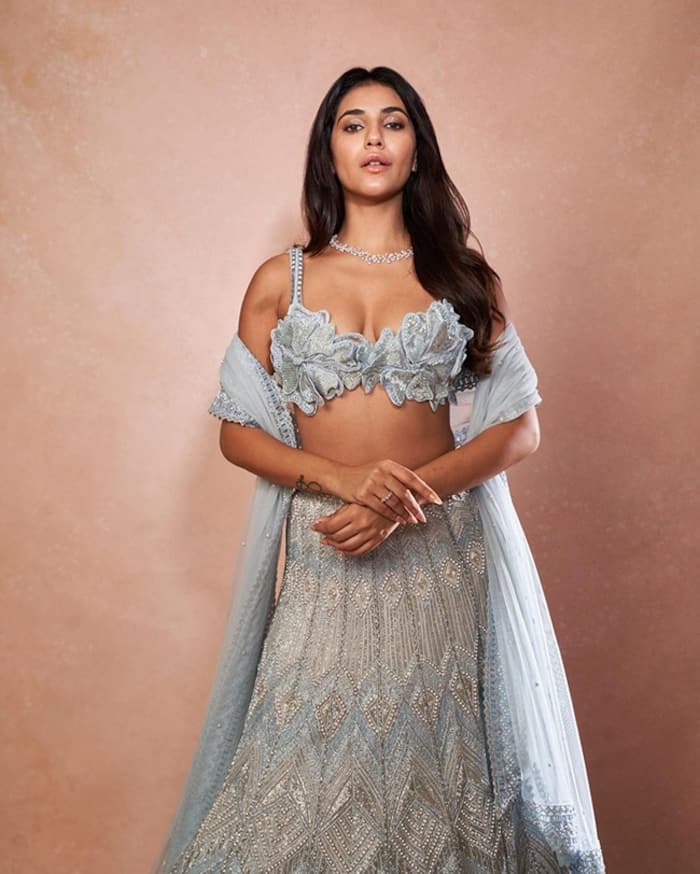 Radhika Seth Stuns in Hot Grey Bralette-Blouse And Matching Lehenga, Pics