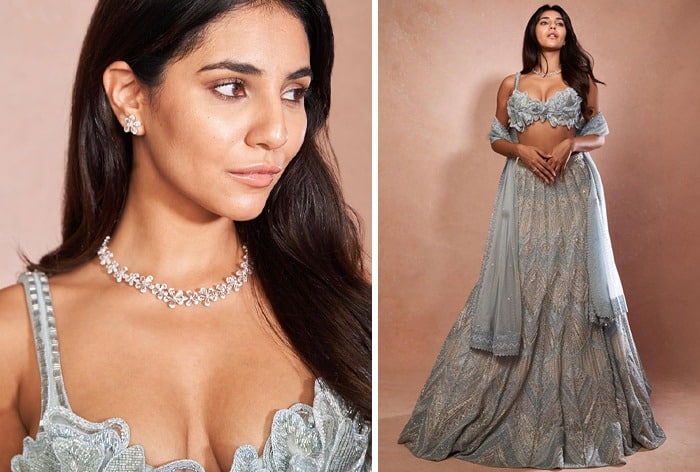 Radhika Seth Stuns in Hot Grey Bralette-Blouse And Matching Lehenga, Pics