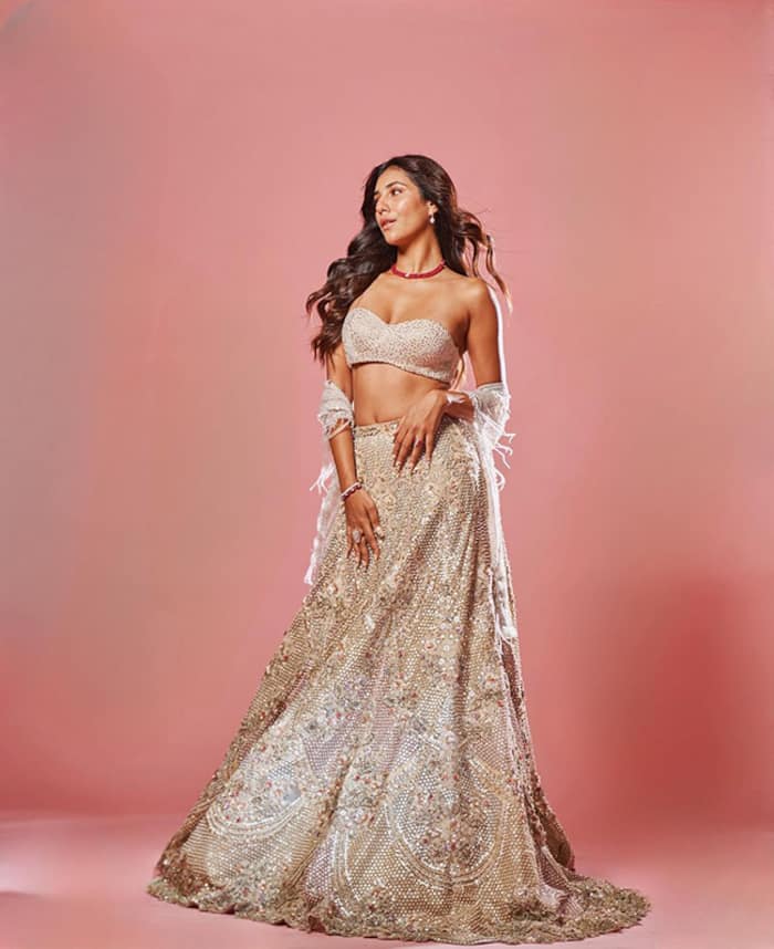 Radhika Seth Maximises Hotness in Sexy Bralette And Matching Lehenga l See Photos