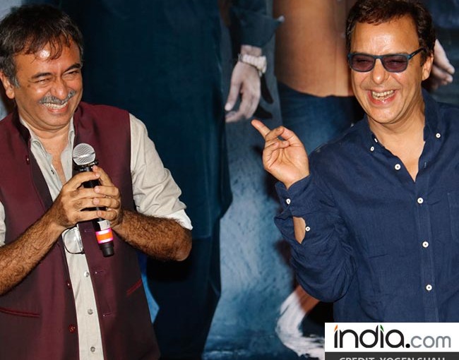Rajkumar Hirani and Vidhu Vinod Chopra at trailer launch of Sanju