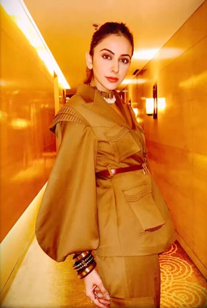 Rakul Preet Singh Exudes Glamour in Brown Co-Ord Set, Pics